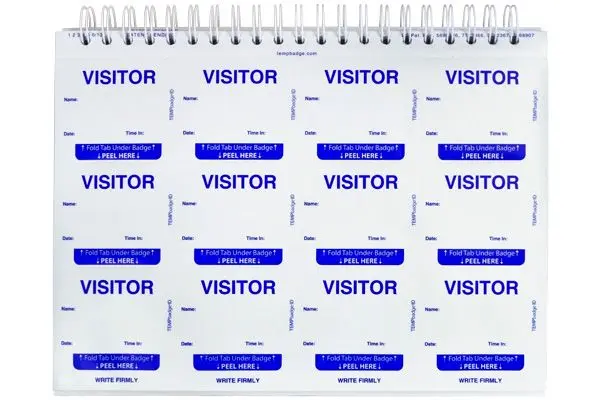TEMPbadge™ Expiring Visitor Badge & Log Book (480 badges)