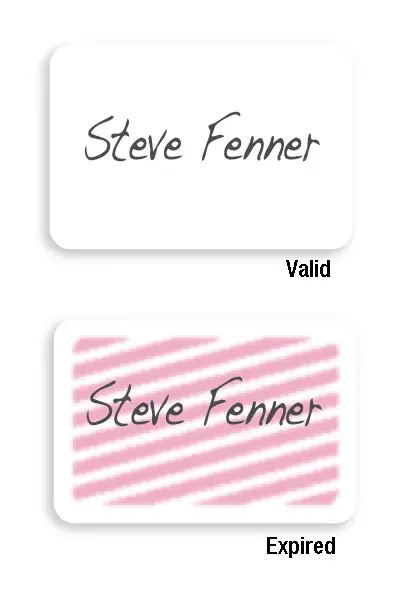 1 15/16 X 2 7/8" Manual FRONTpart - Expiring Timebadge (1-Day) - Blank