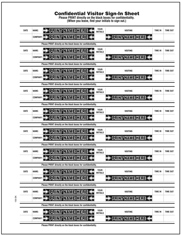 Visitor Sign-In Book (Pack of 5)
