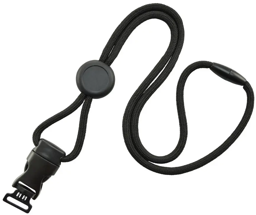 1/4" (6mm) Round Lanyard With Round Slider, New DTACH Pen Holder