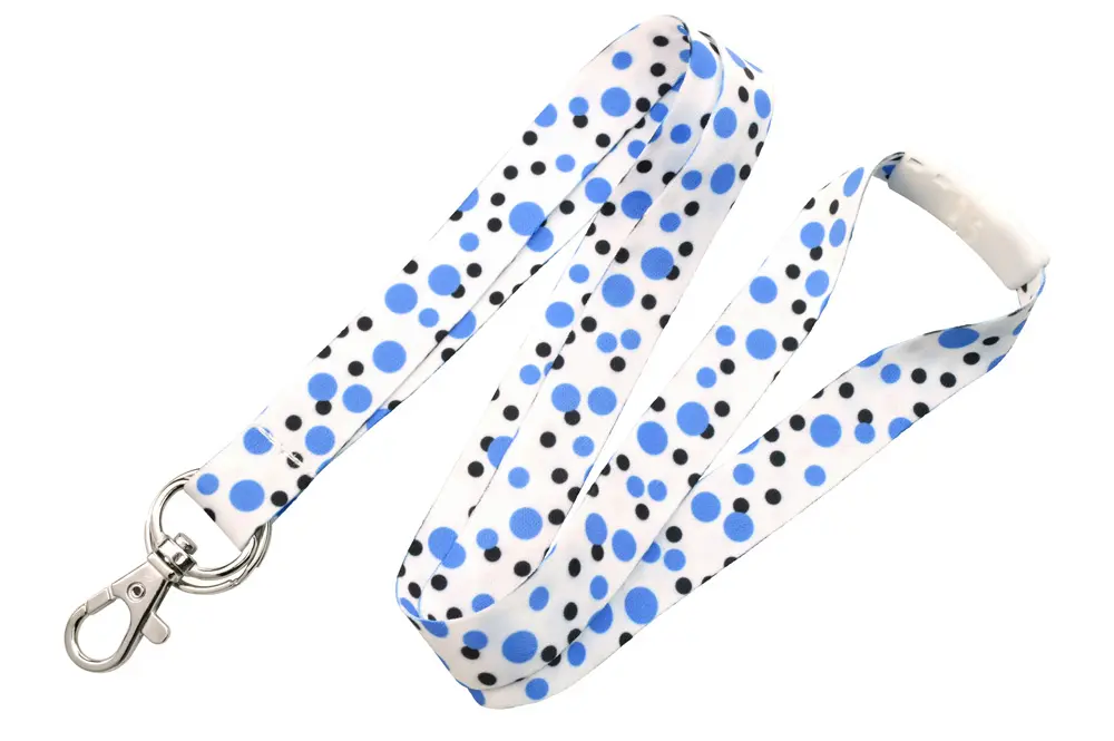 5/8" Polka Dot Lanyard with Trigger Hook and Split Ring