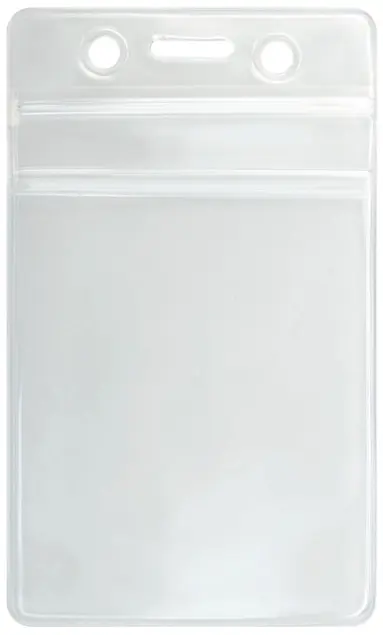 Clear Vinyl Vertical Badge Holder with Zipper Closure
