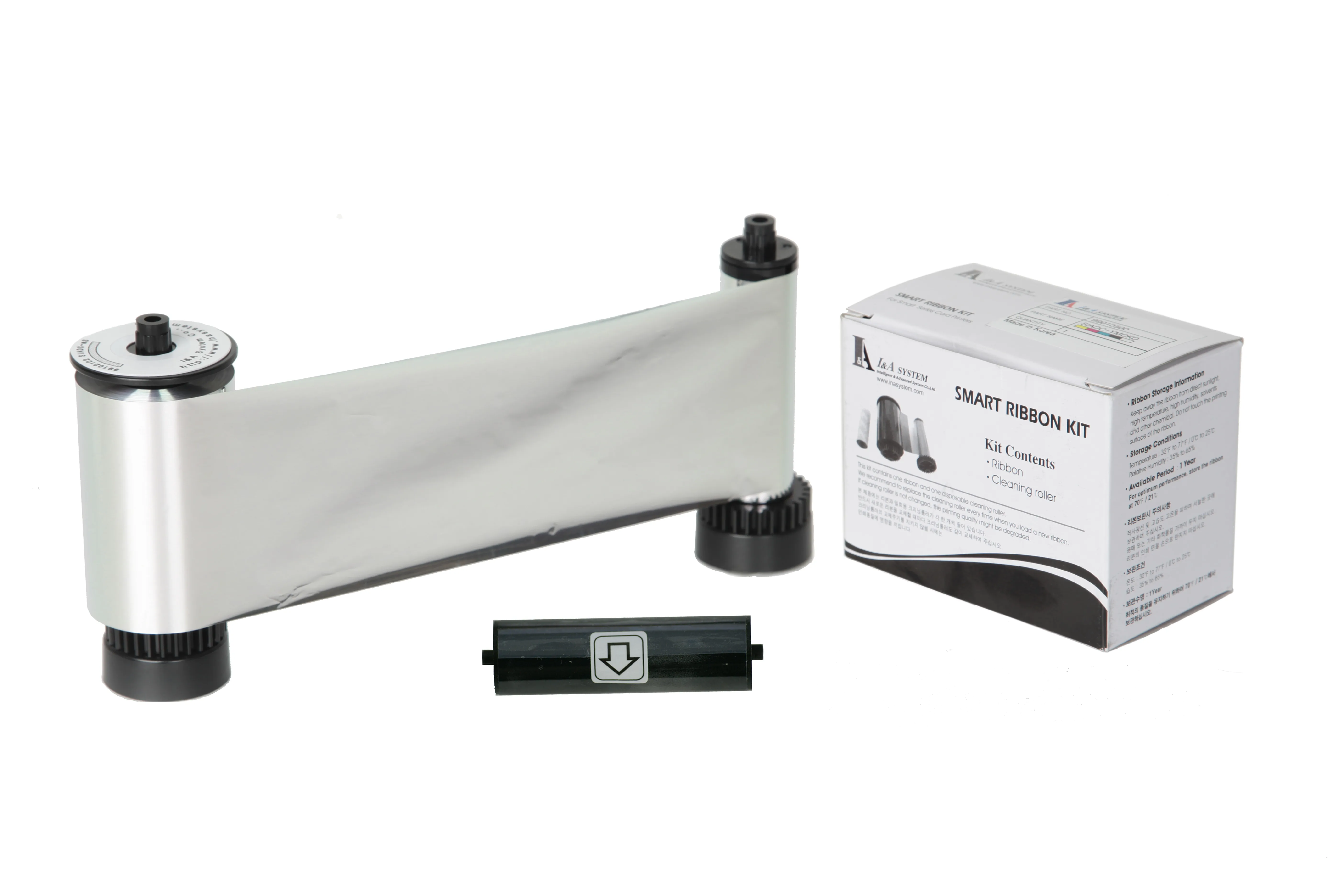 IDP SMART-30 & SMART-50 MS Resin Metallic Silver Ribbon with Cleaning ...