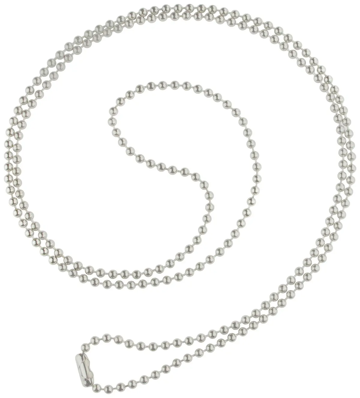 White 30" Plastic Bead Chain with Metal Connector
