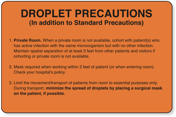 Precaution Signs Cdc Droplet Precautions, Quick Read, Plastic